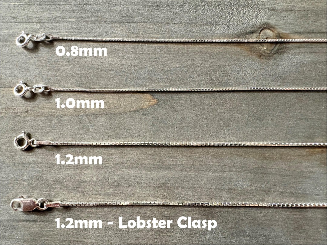 925 Sterling Silver Diamond Cut Box Chain, Box Chain, Sterling Silver ...