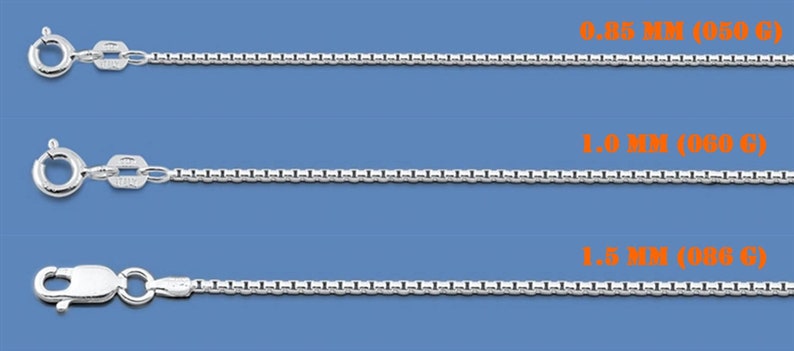 925 Sterling Silver Round Box Chain Silver Box Chain | Etsy