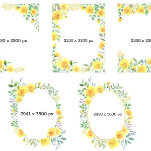 Yellow Rose Clipart Watercolor Floral Png, Watercolor Flowers, Yellow ...