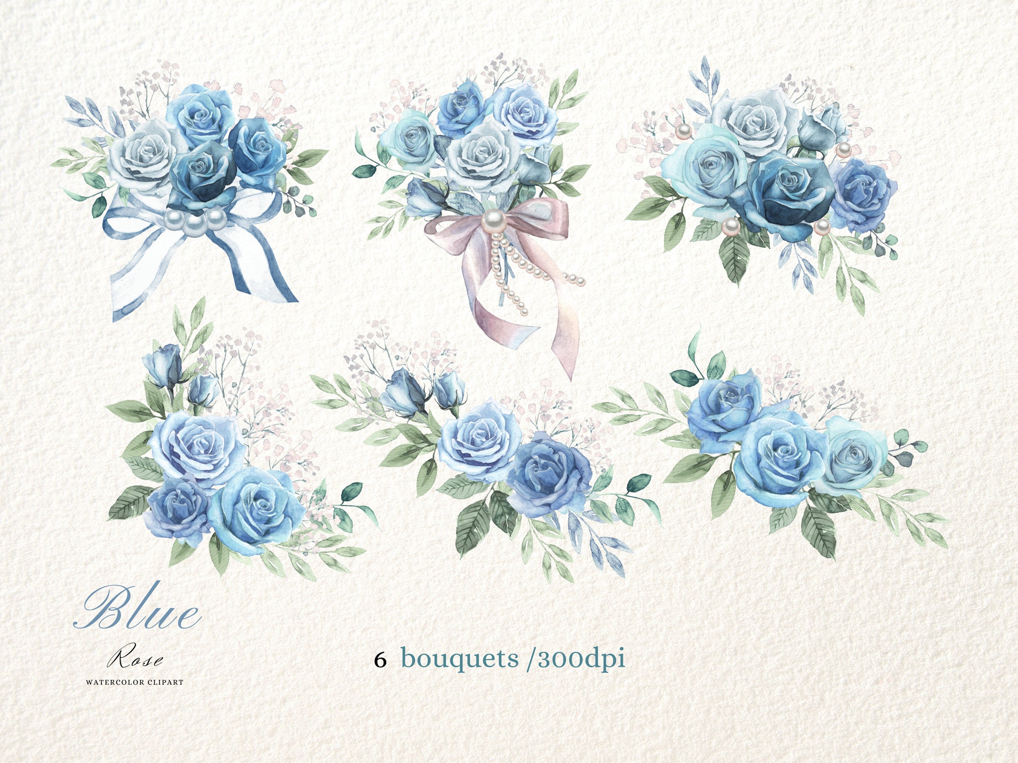 Watercolor Dusty Blue Rose Gray Blue Roses Floral Wreath - Etsy