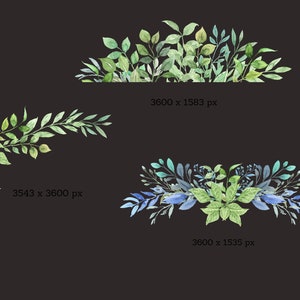 Watercolor Leaves Clipart, Greenery Botanical Foliage PNG, Watercolor ...