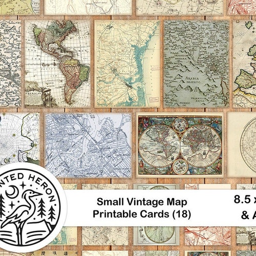 Printable Vintage Map Pages Old Junk Journal Paper Digital - Etsy