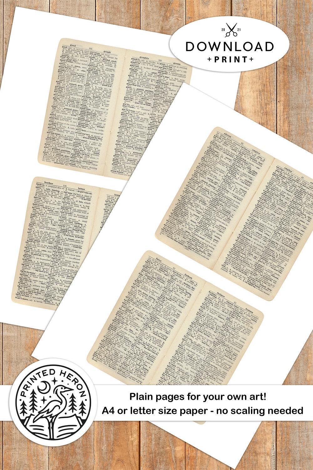 Printable Mini Dictionary Art Prints Junk Journal Supplies - Etsy
