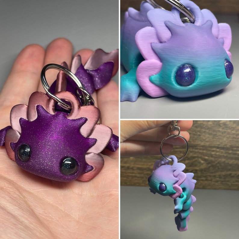 Adorable 3D Printed Articulating Axolotl Tadpole Keychain - Etsy Australia