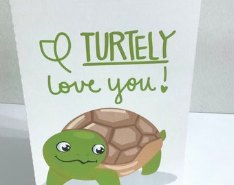 Turtle Love Card | Etsy
