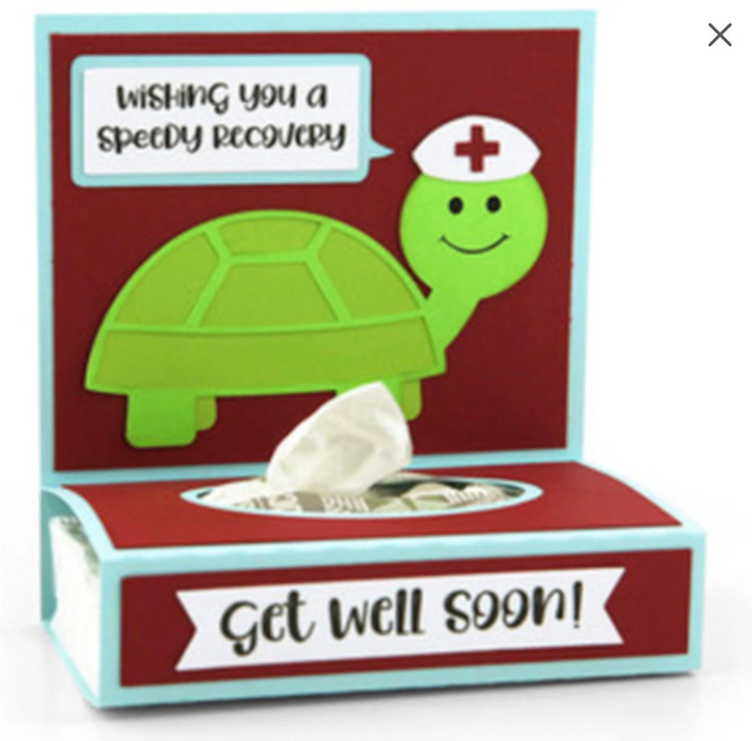Get Well Soon Turtle Card Blank Inside Papercut Kids - Etsy