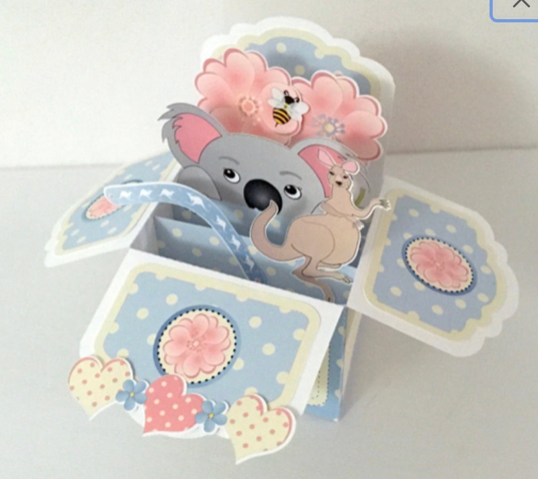 Peek a Boo Koala Pop up Card 3D Flower Garden Kangaroo - Etsy UK
