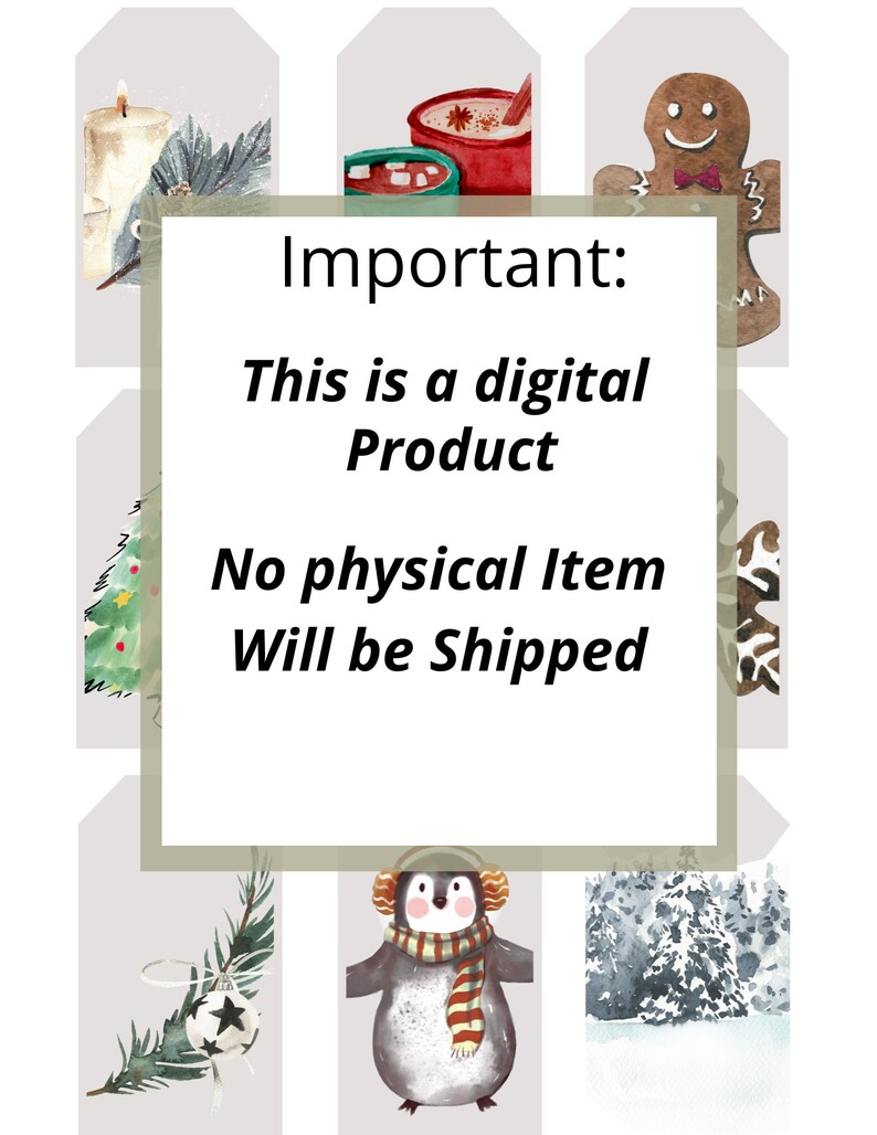 Printable Christmas Gift Tag Set of 9 Tag Template - Etsy