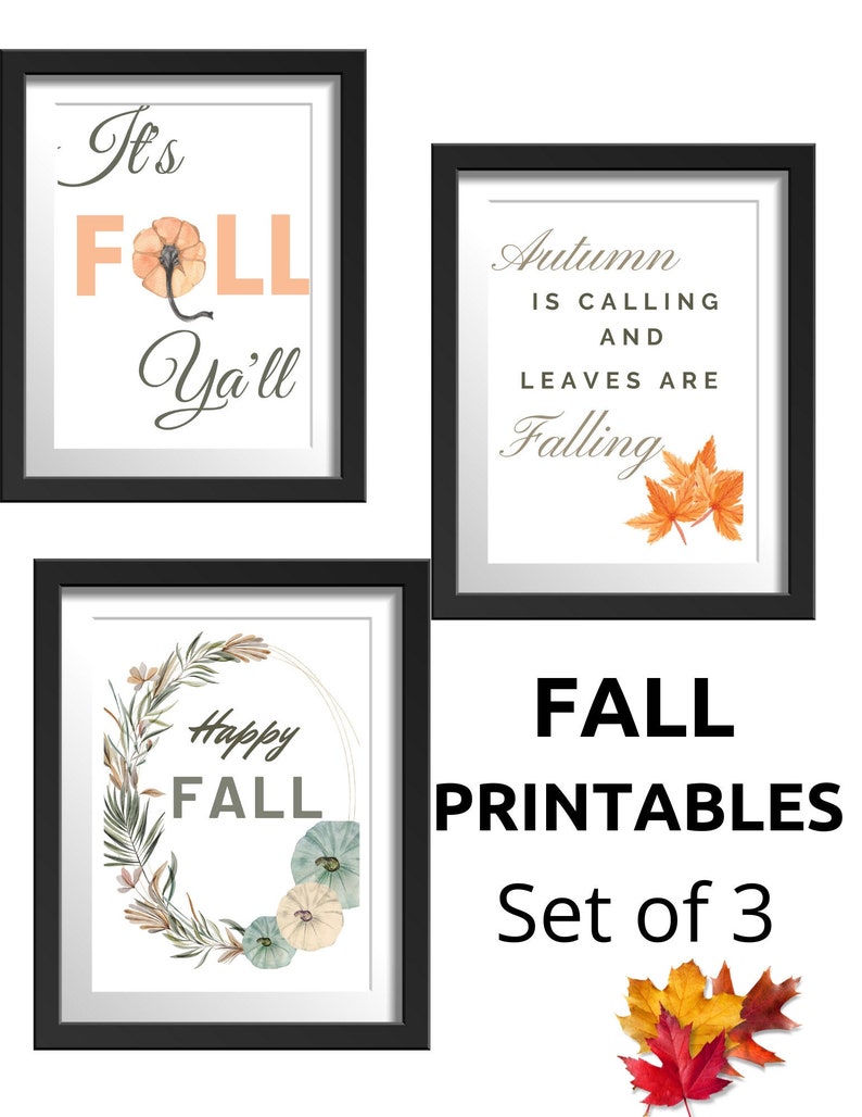 Set of 3 Fall Printables - Etsy