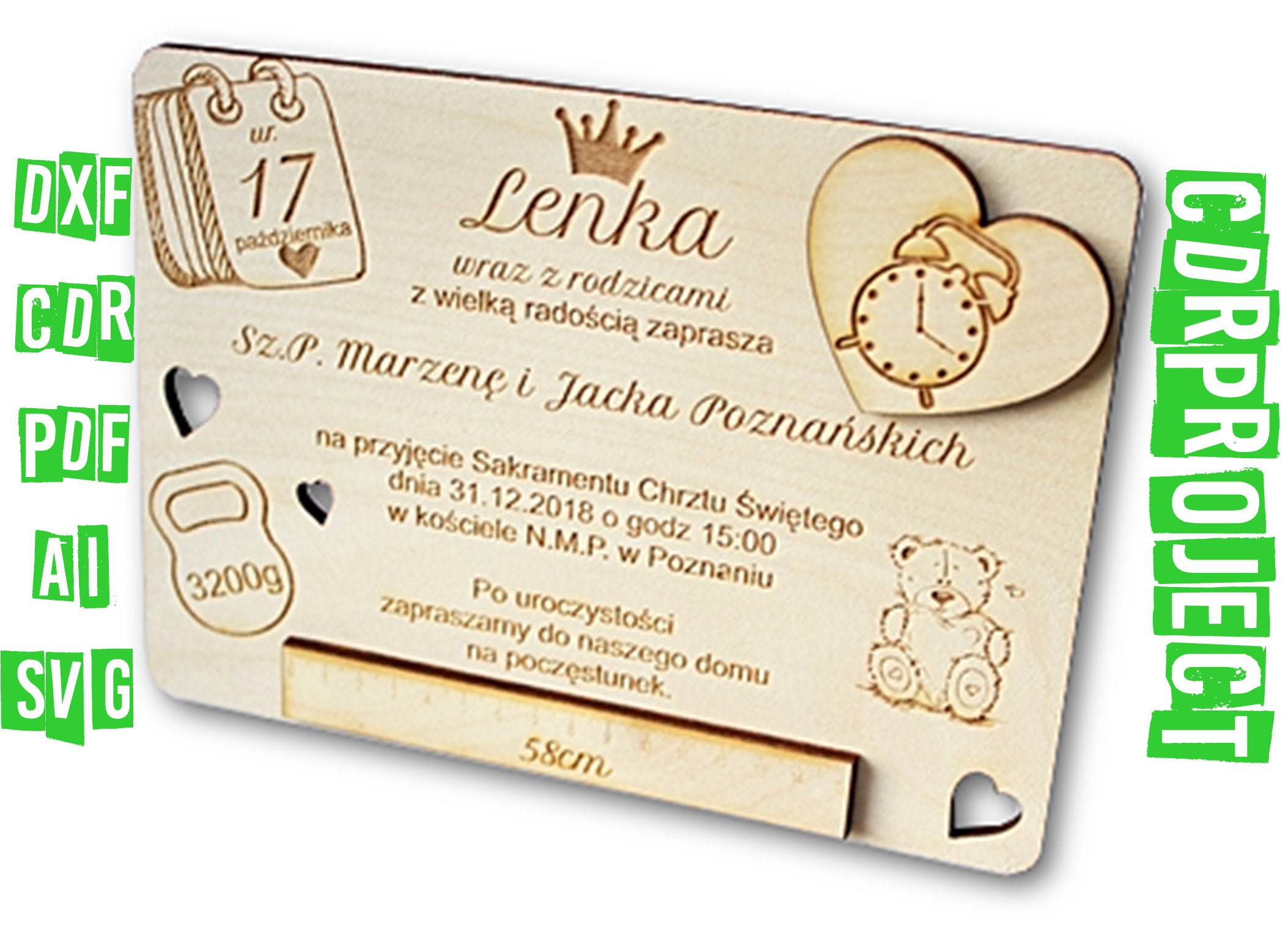 Frame Dxf, Birth Certificate Cdr, First Birthday Invitation, Invitation ...