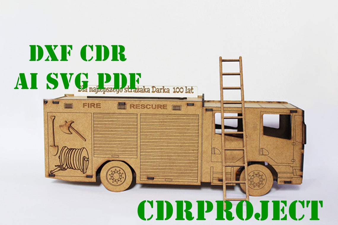 Fire Engine Vector File, Beer Pack HOLDER, Fire Truck Dxf, Alcohol Box ...