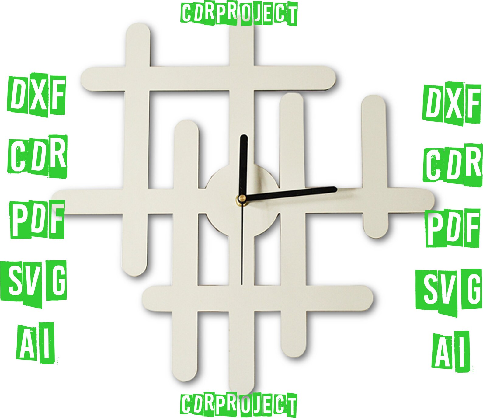 Wall CLOCK, DXF File, Laser Cut, Cdr, Clock Plans, Modern Clock, Dxf ...