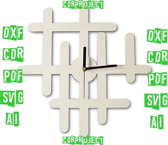 Wall CLOCK DXF File Laser Cut Cdr Clock Plans Modern - Etsy