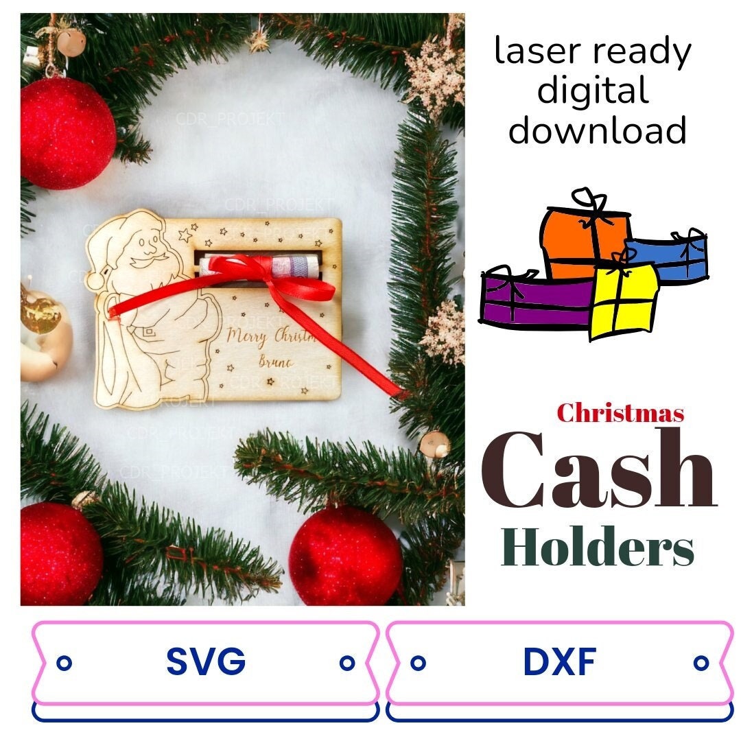 Christmas Money Holder SVG Bundle, Cash Holder Ornaments, DIY Christmas ...