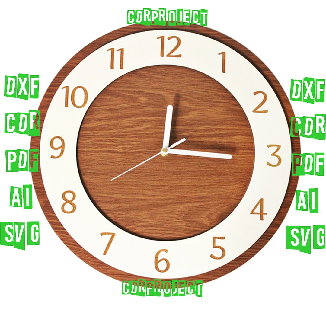 Wall CLOCK, DXF File, Laser Cut, Cdr, Clock Plans, Decorative Wall ...