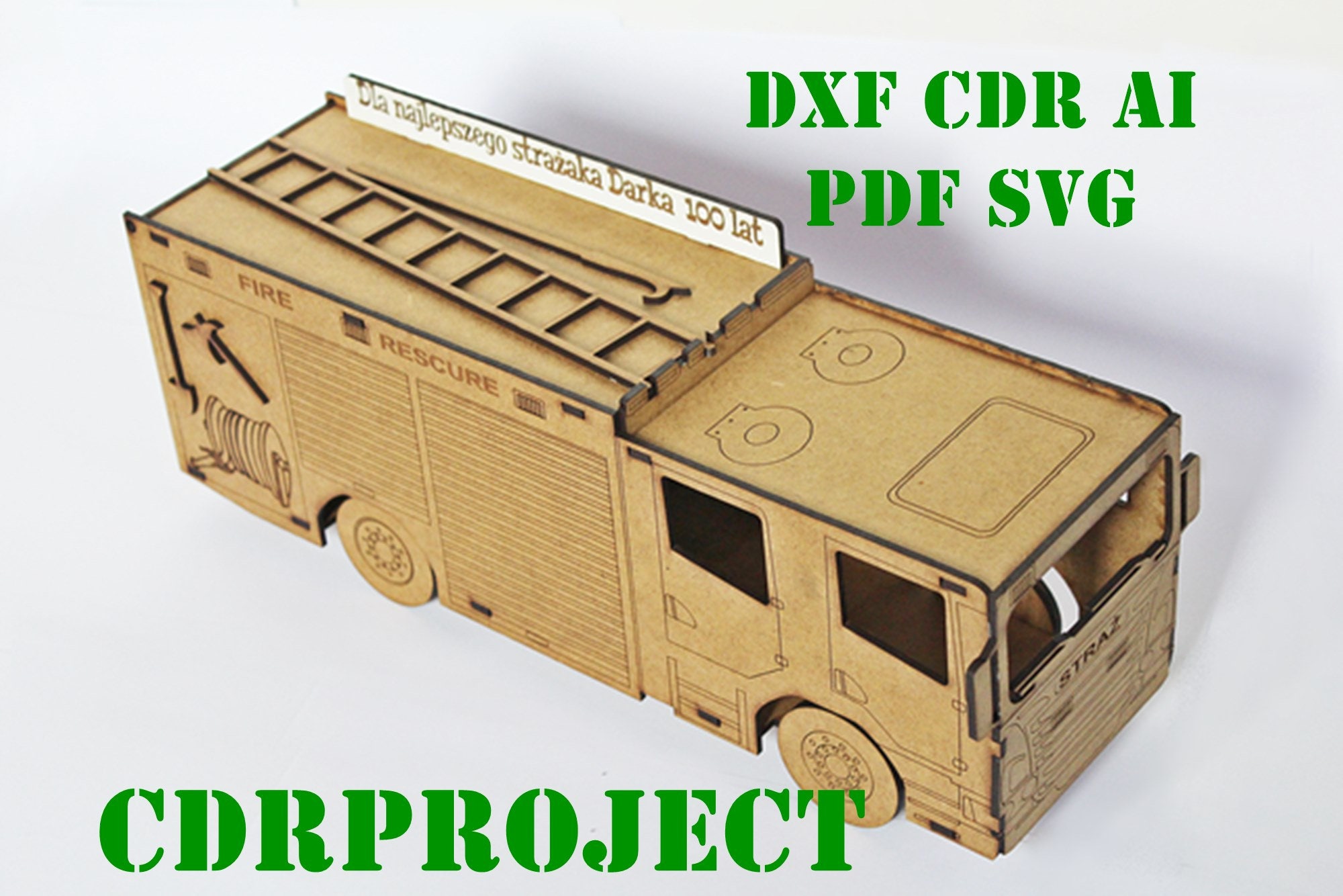 Fire Engine Vector File, Beer Pack HOLDER, Fire Truck Dxf, Alcohol Box ...