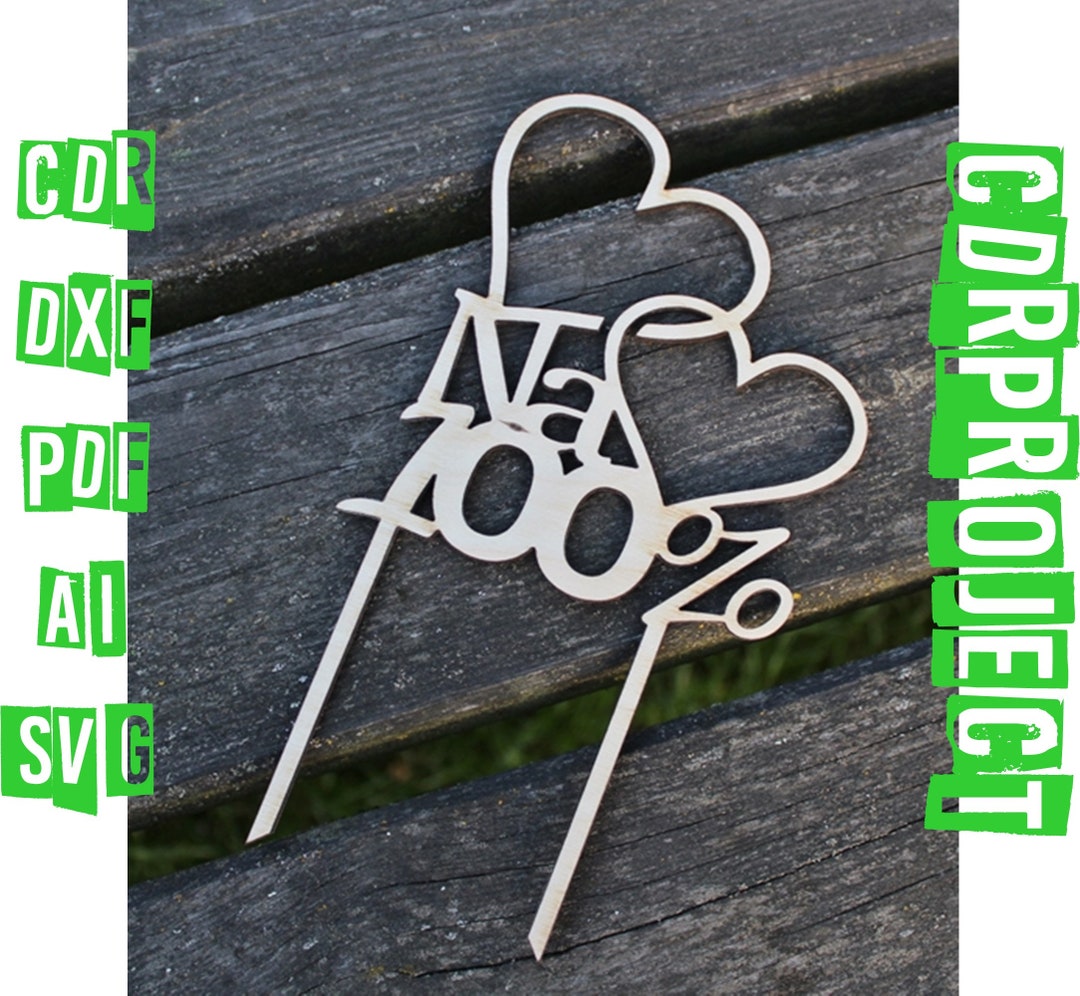 Cake Topper DXF Compromiso CDR Pastel de bodas Topper SVG - Etsy España