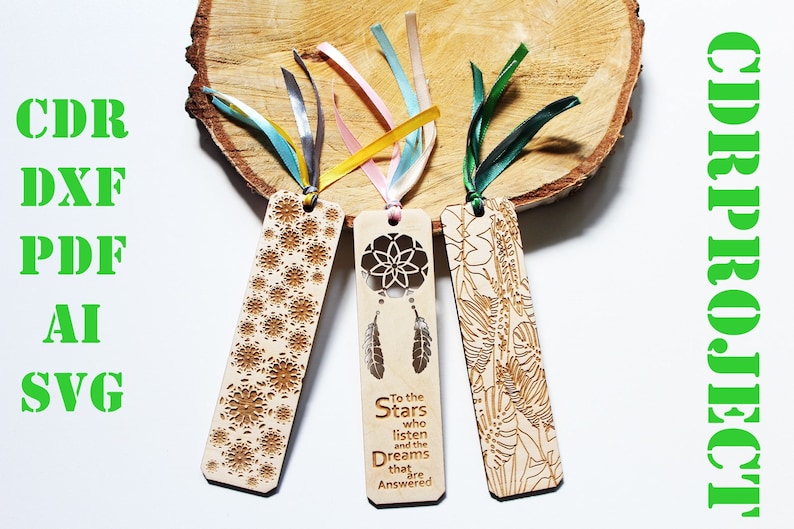 Wooden Bookmark, Cut Files, Laser Cut Files, Bookmark Template, Svg Dxf ...