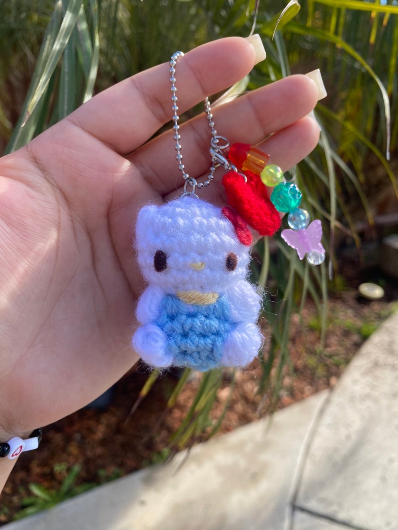 Crochet Sanrio Character Keychains Cute Hello Kitty Cinnamoroll ...