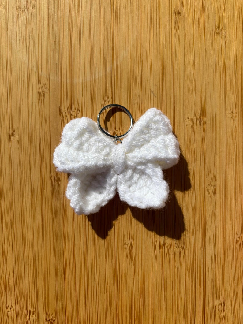 Crochet Bow Keychains- White Bow, Light Pink Bow, Pink Bow Coquette ...