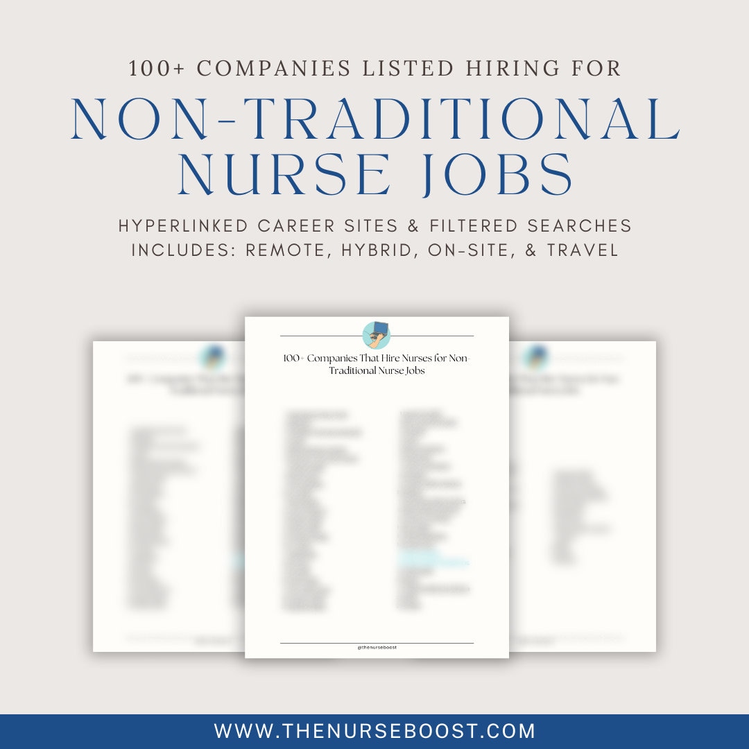Ultimate Non-traditional Nurse PDF | Guide/list of 130 Companies and ...