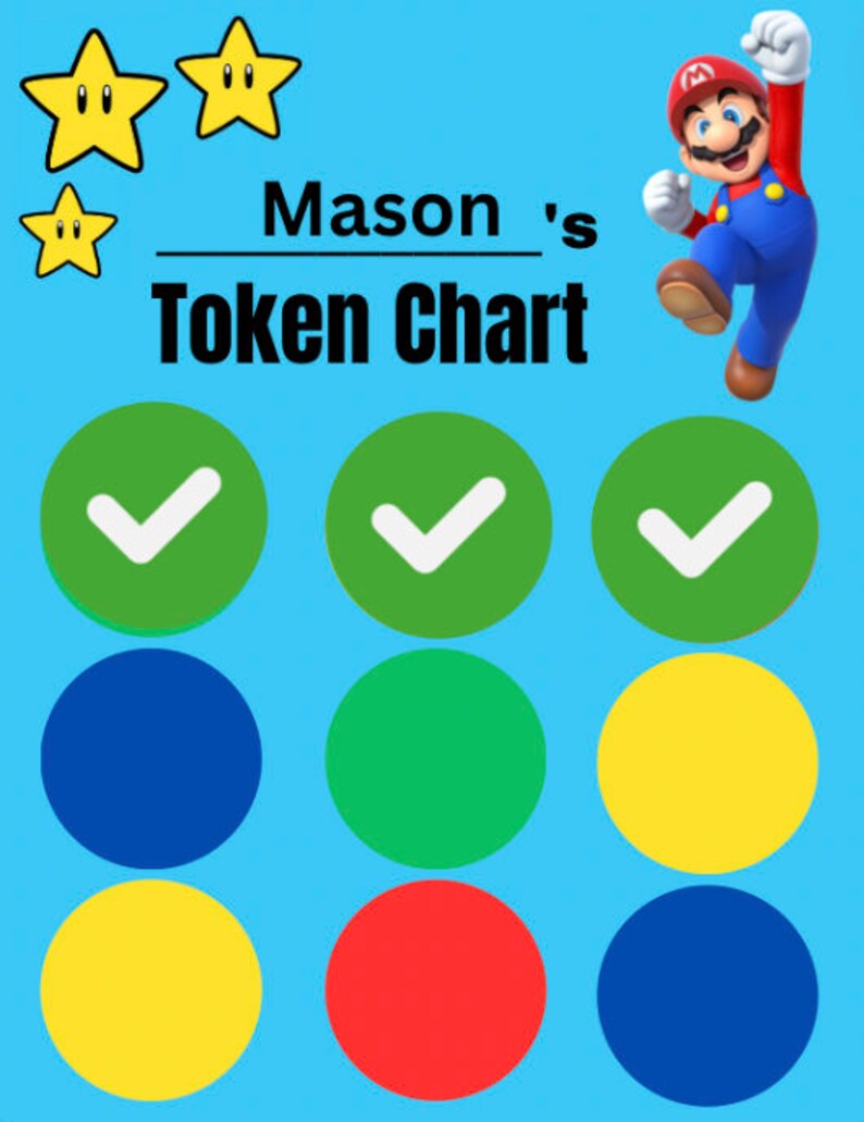 Super Mario Bros Reward Chart - Etsy Israel