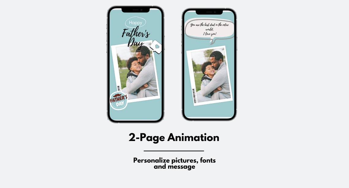 Father's Day Animated Greeting Card, Fathers Day Animated Video, Canva ...
