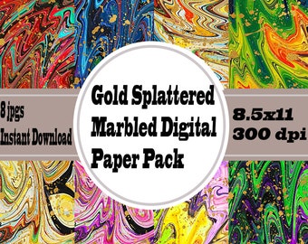 Marbled Digital Scrapbook Paper Pack Marbled Digital Printable Paper ...