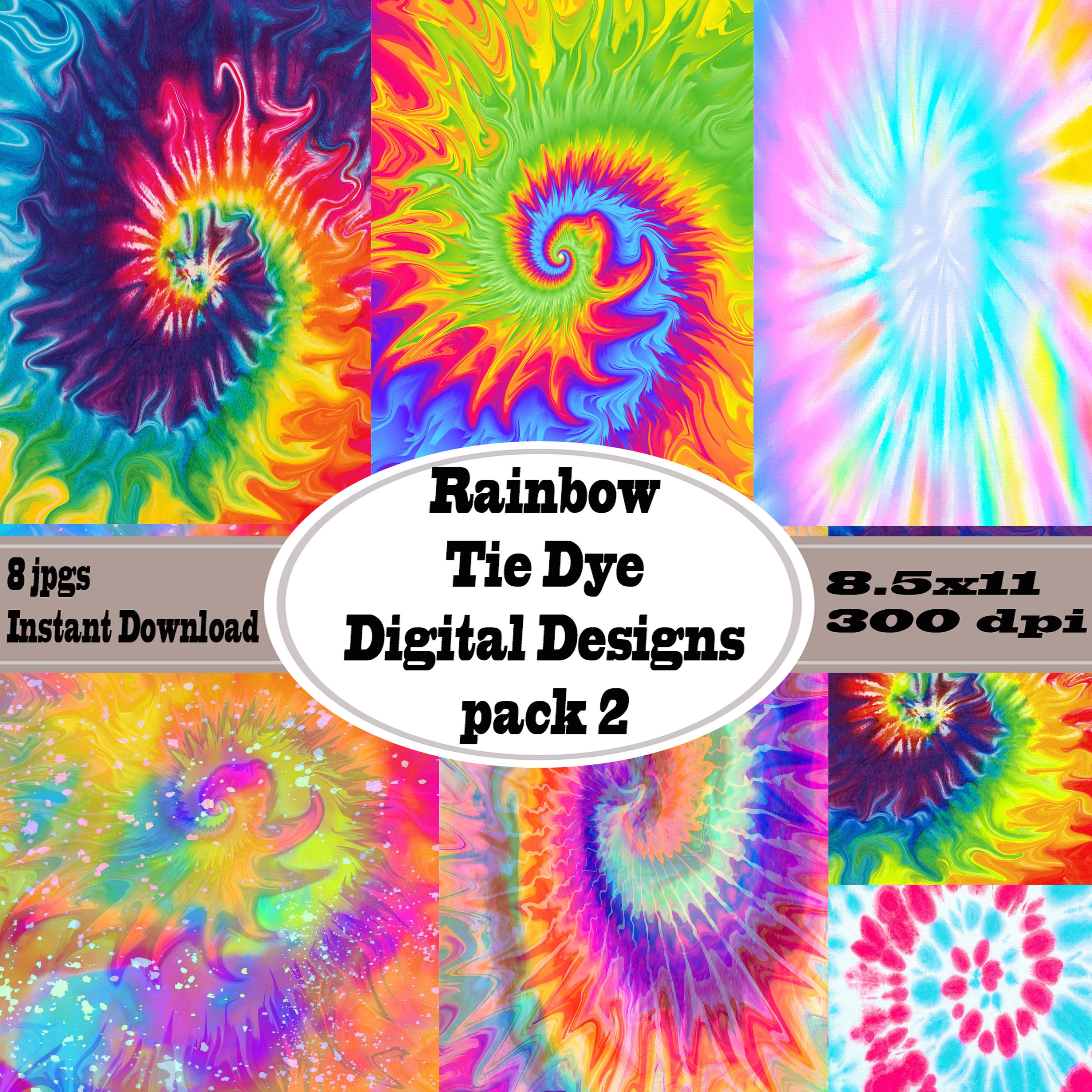 Tie Dye Digital Paper, Rainbow Tie Dye Patterns, Boho Printable Pattern ...