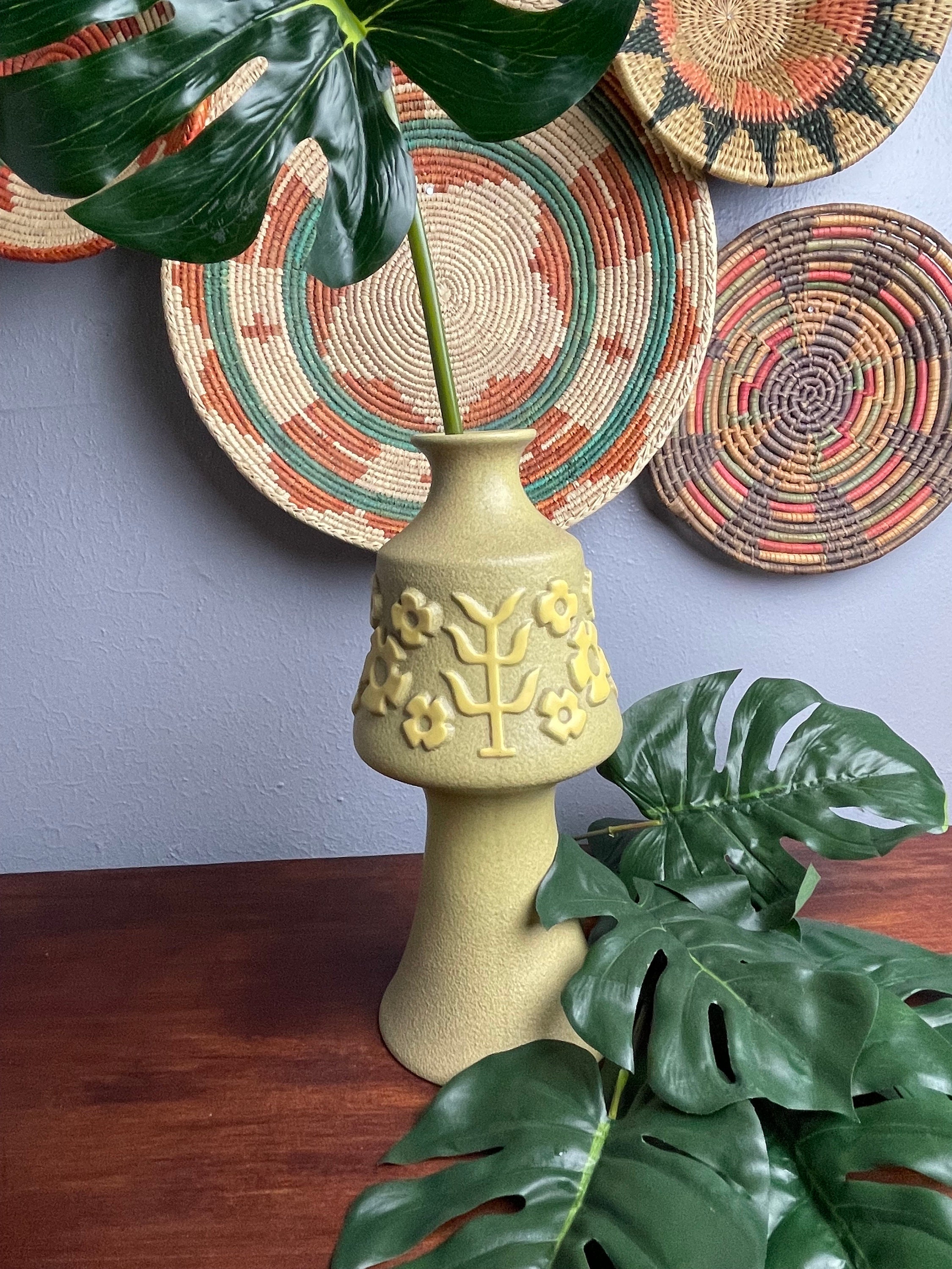 Stunning RARE MCM Textured Atomic Flower Power Hyalyn Pottery - Etsy