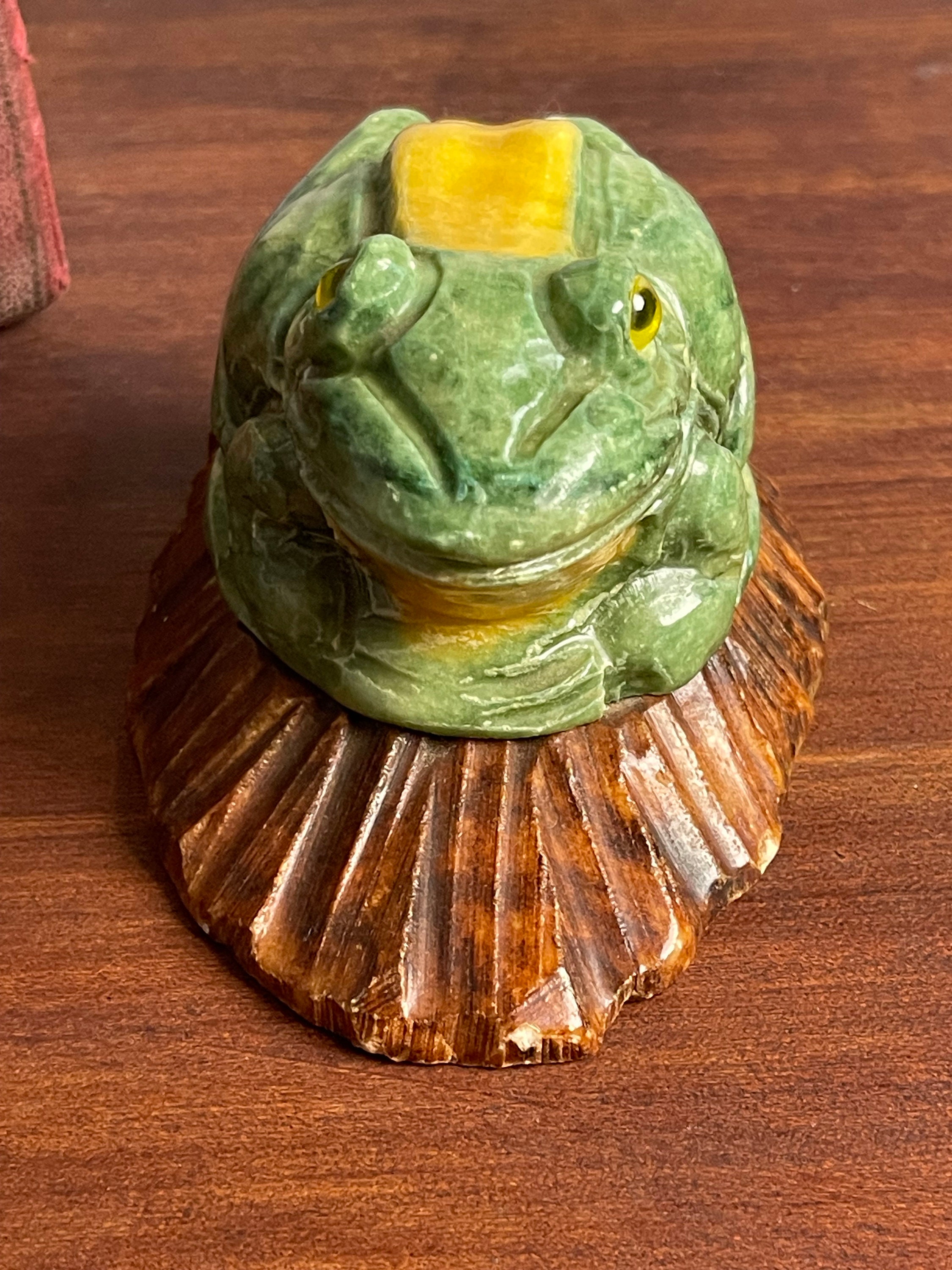 Vintage Very Large and RARE Genuine Alabaster Made in Italy Bullfrog ...