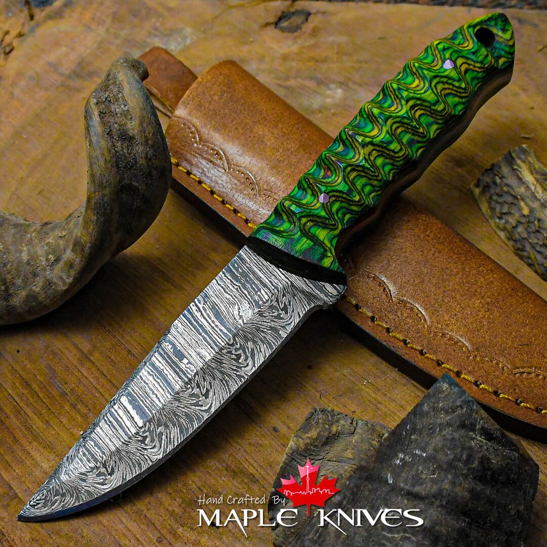 HUNTING KNIVES CUSTOM Handmade Damascus Steel Personalized Wedding ...
