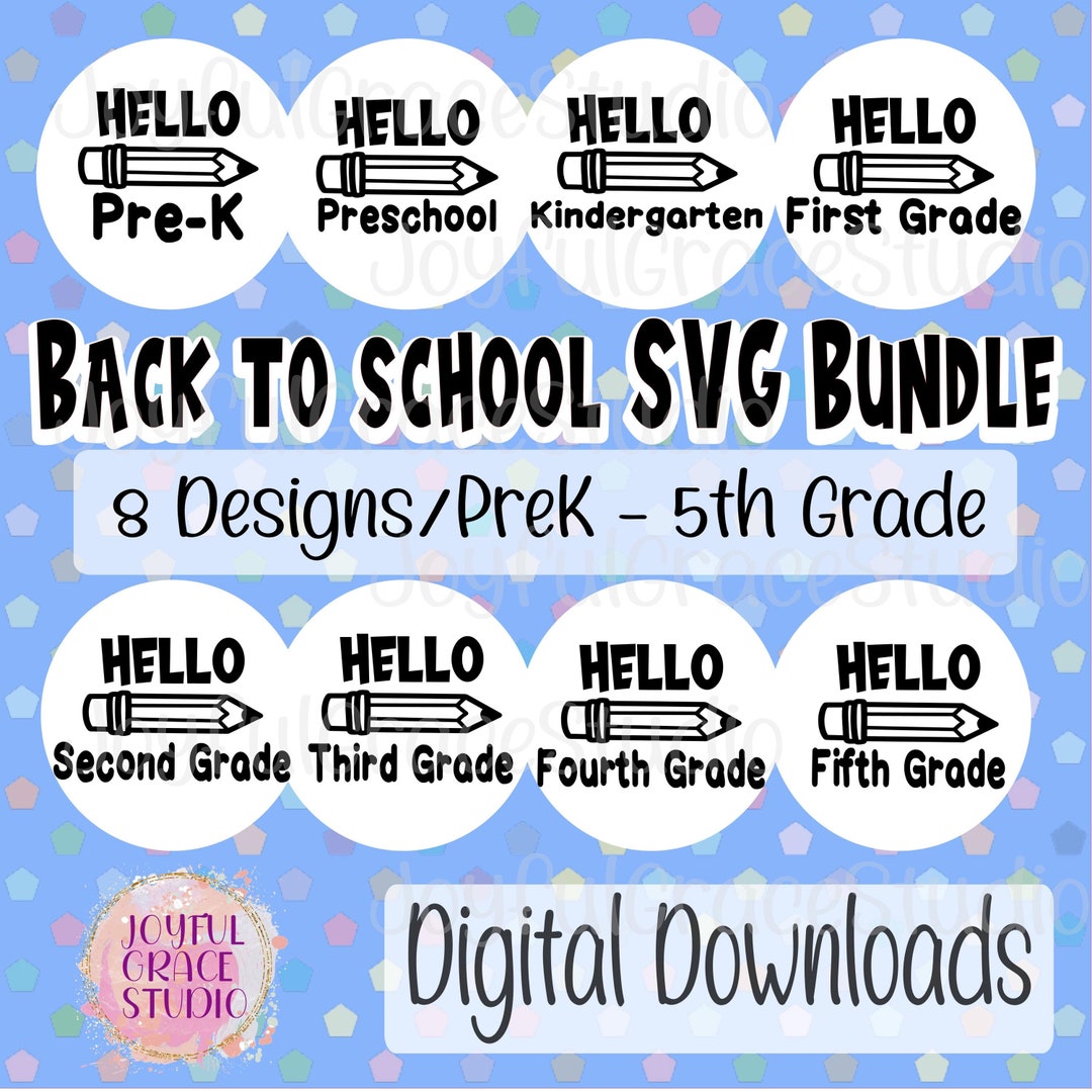 Back to School SVG Bundle Prek Through 5th Grade - Etsy