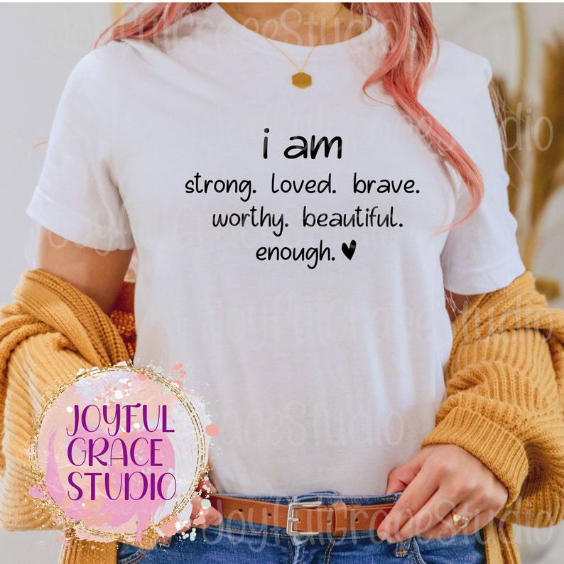 I Am Enough Affirmations Cut File, Jpg , Svg, EPS, DXF, PNG - Etsy