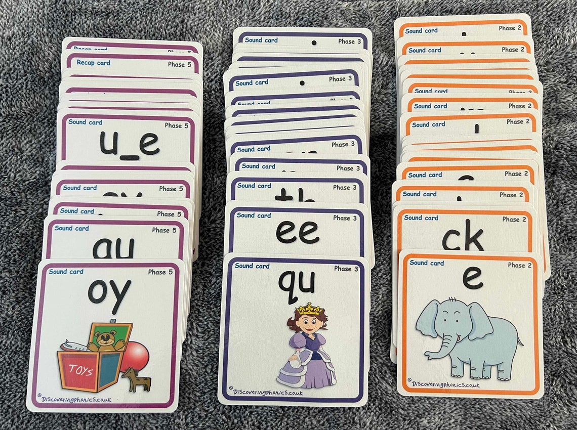 Phonics Flashcards Phase 2 3 and 5 - Etsy