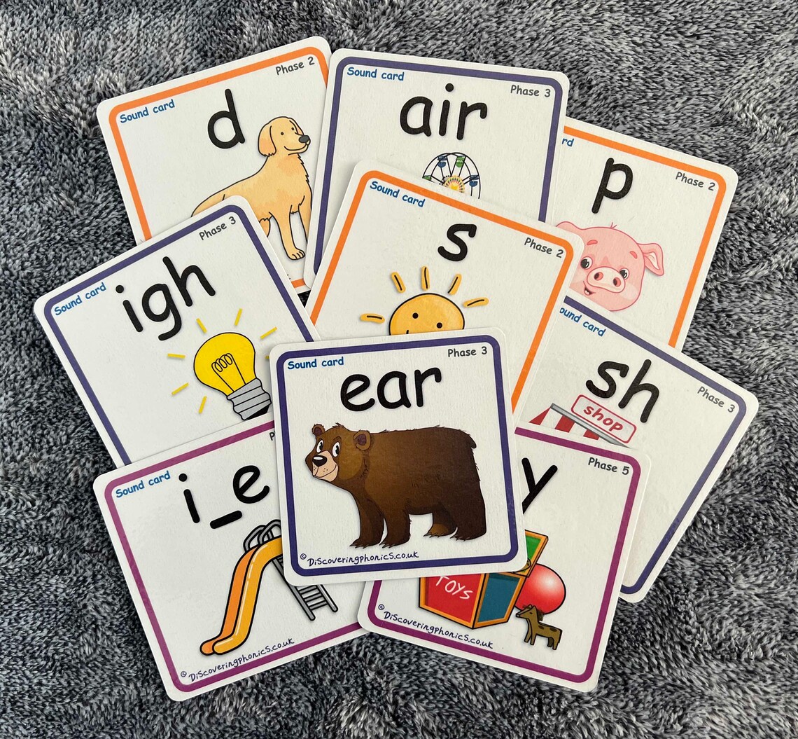 Phonics Flashcards Phase 2 3 and 5 - Etsy
