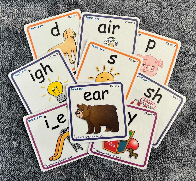 Phonics Flashcards Phase 2 3 and 5 - Etsy