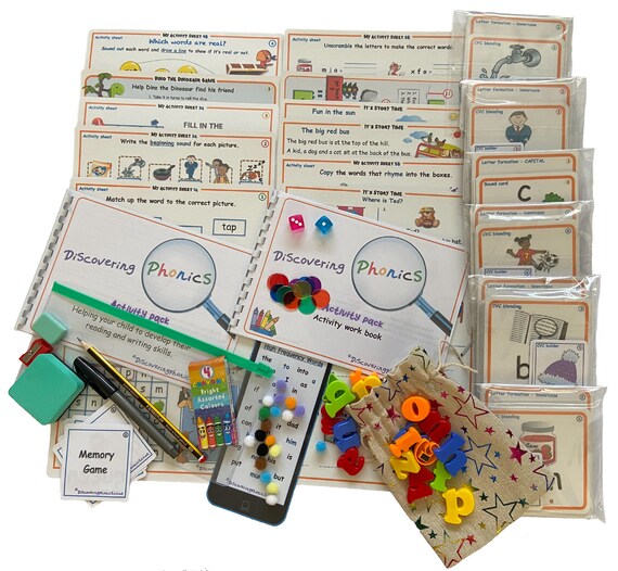 Phonics Reading and Writing Activity Pack With Flashcards and - Etsy UK