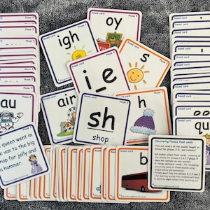 Phonics Flashcards Phase 2 3 and 5 - Etsy