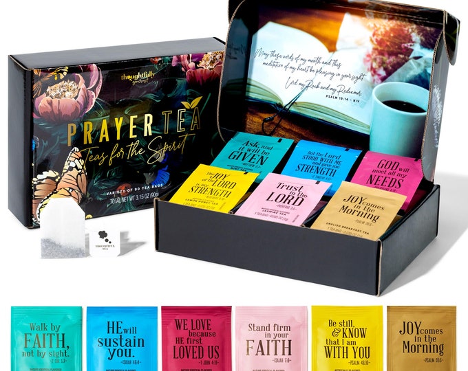 Thoughtfully Gourmet, Tea Affirmations Christian Prayer Gift Set, Set ...