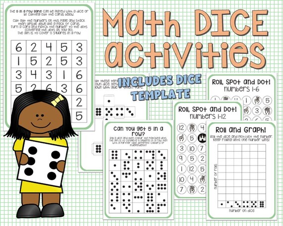 Math Dice Activity Pack | Etsy