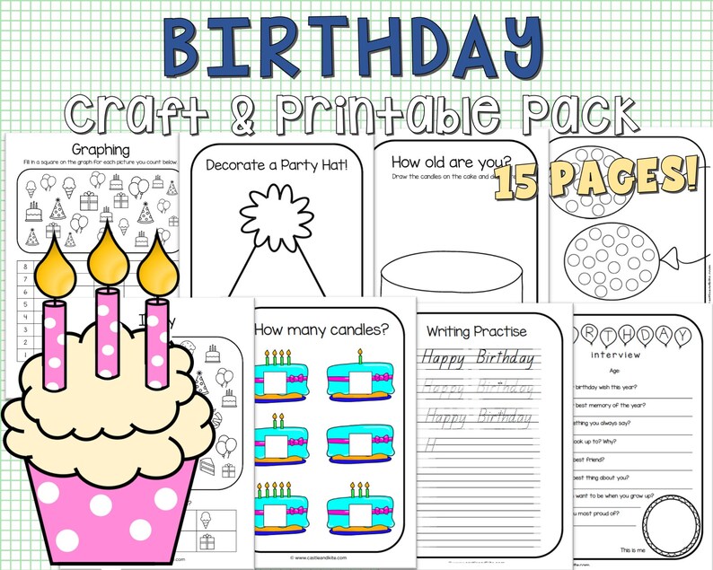 Birthday Activity Pack - Etsy