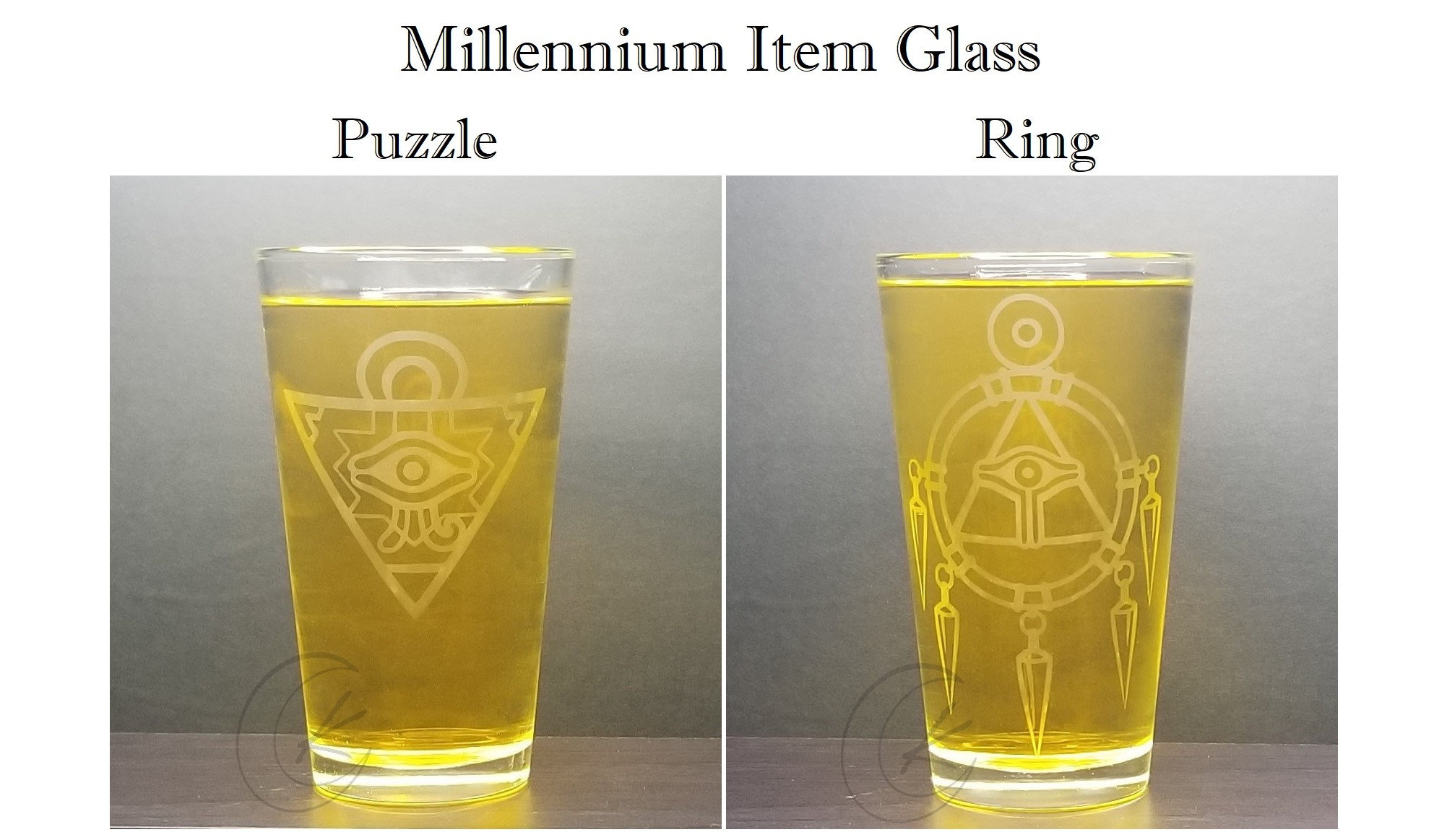 Millennium Object Etched Pint Glass Single Clear Glass Listing anime ...