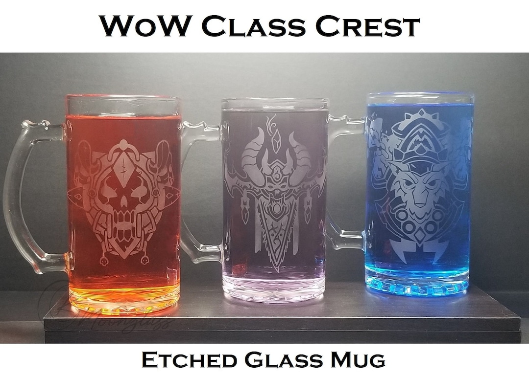 Class Crest Etched Mugs - Gift for Gamers - 13 Designs Based on the ...