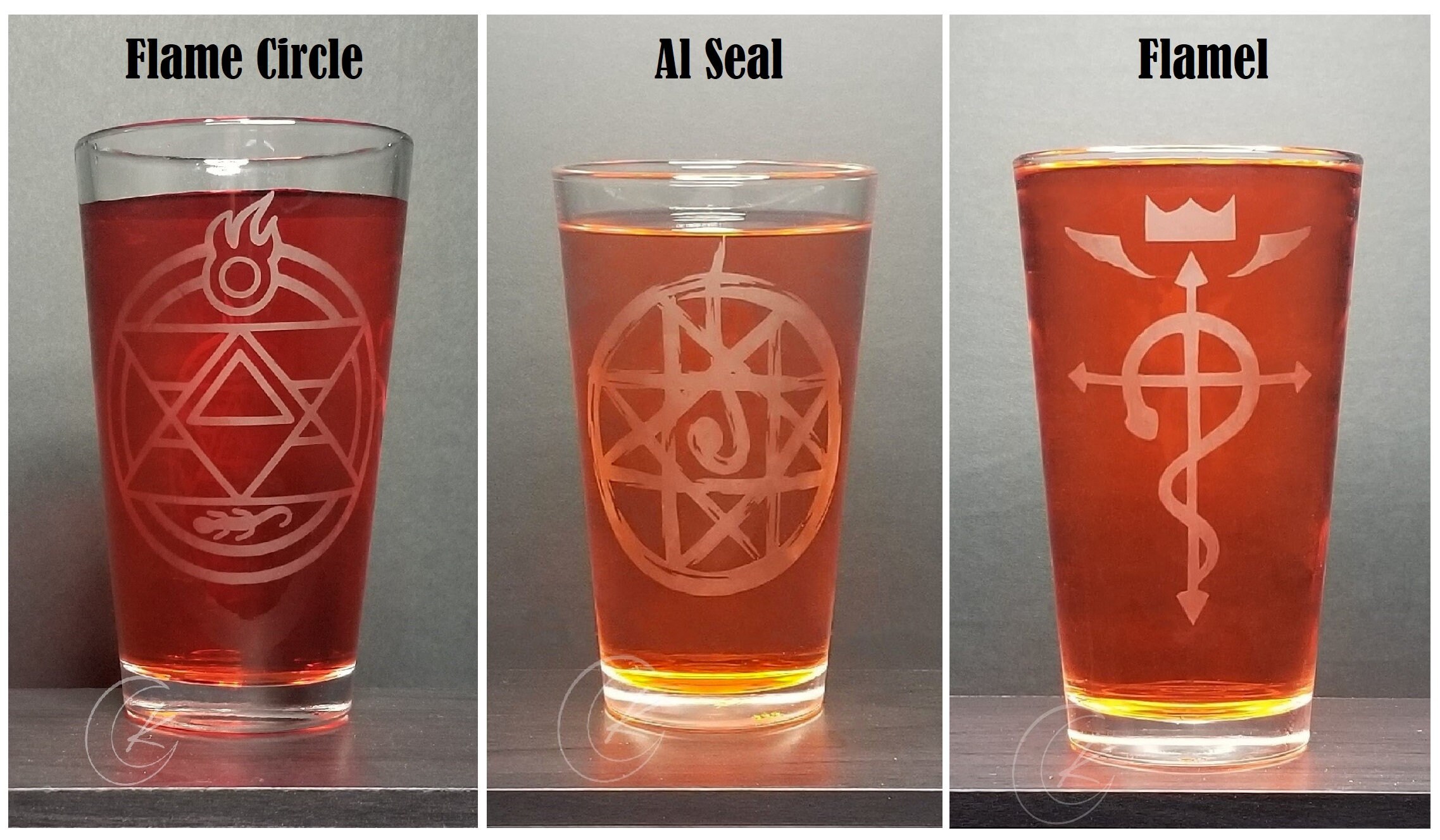 Anime Alchemist Sign Etched Pint Glasses Single Glass - Etsy