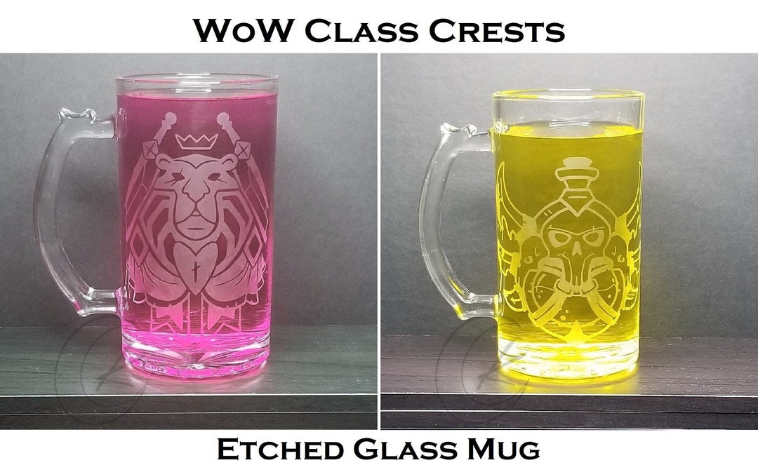 Class Crest Etched Mugs Gift for Gamers 13 Designs Based on the Class ...