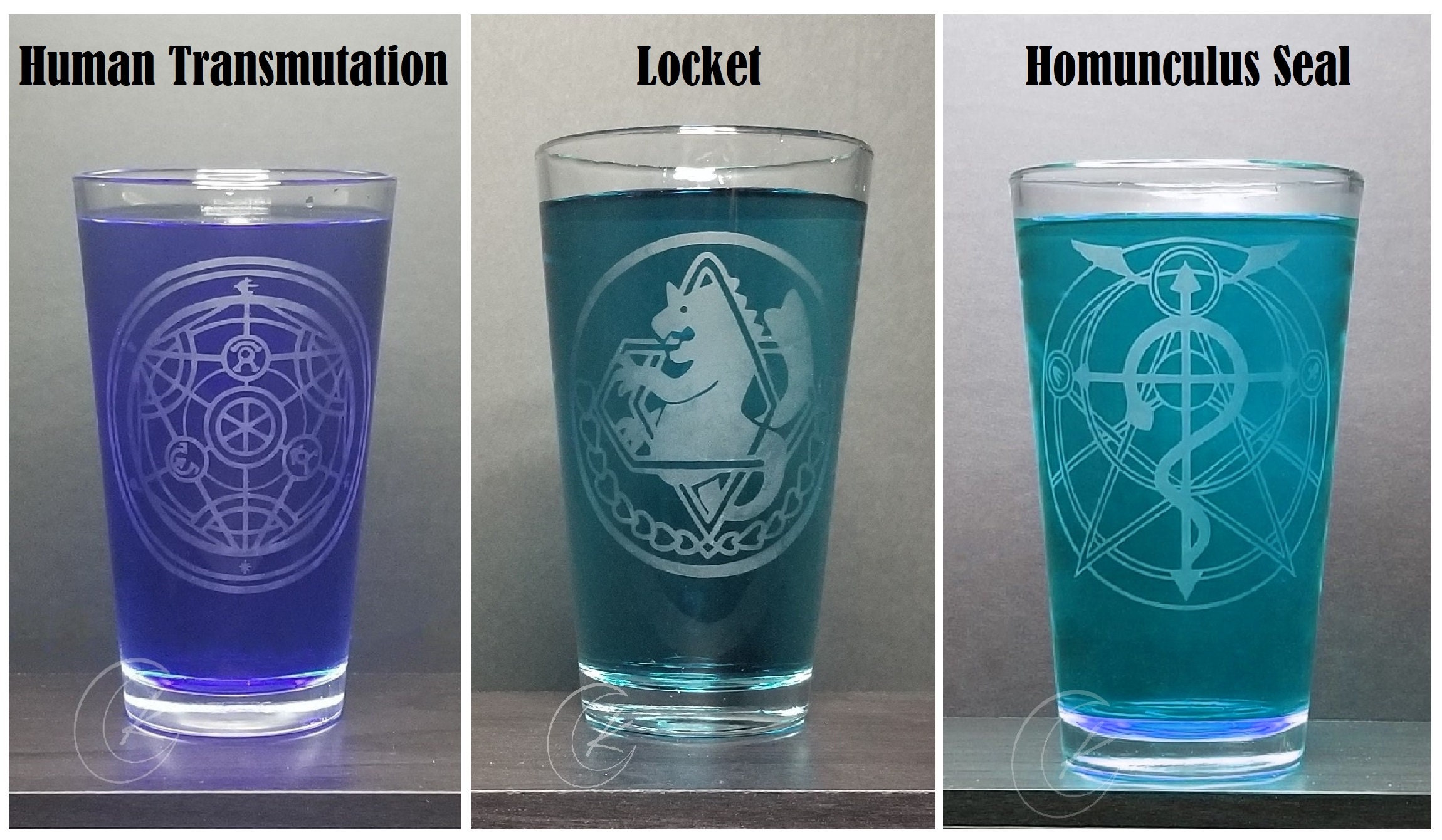 Anime Alchemist Sign Etched Pint Glasses Single Glass - Etsy
