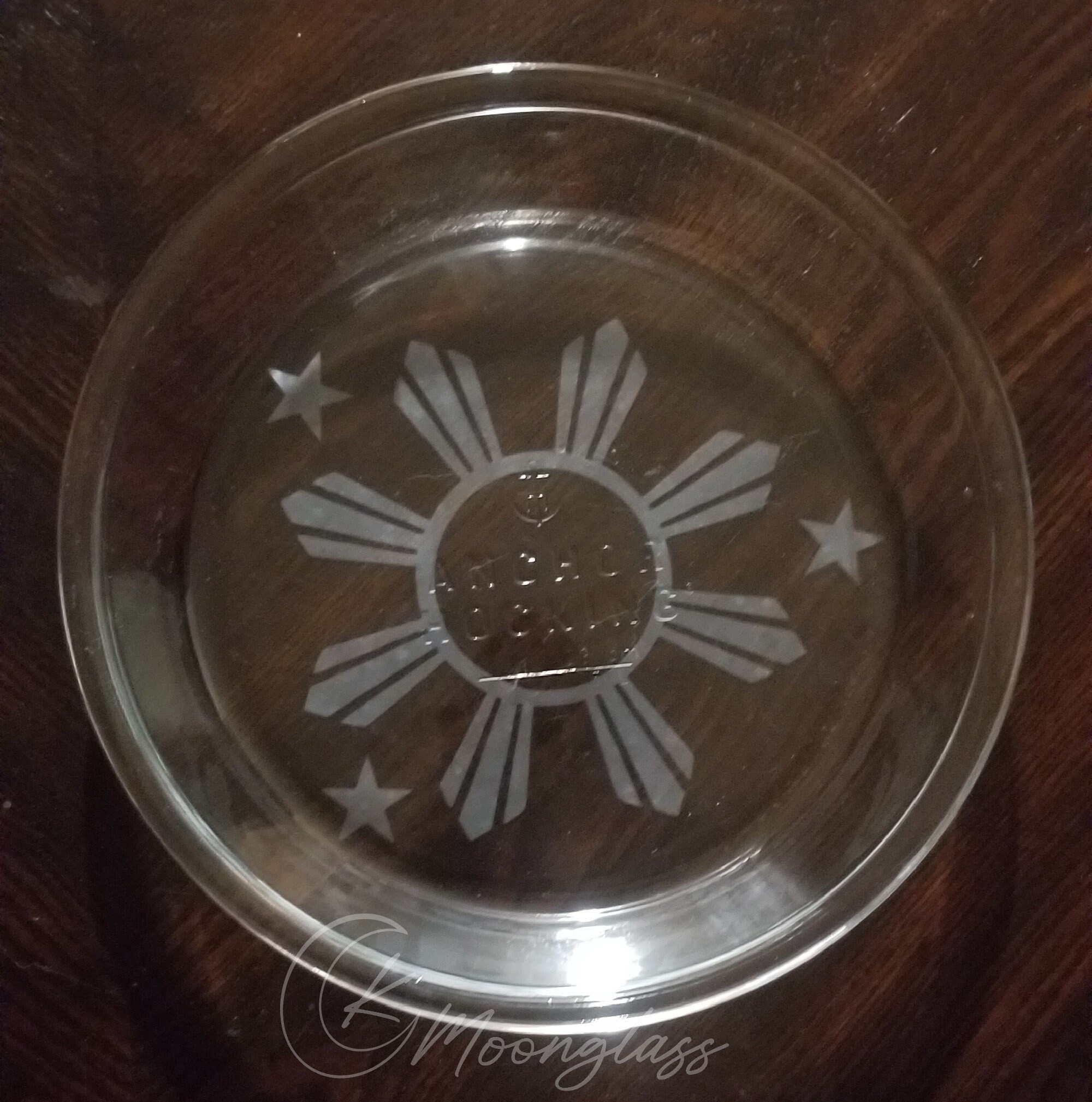 Philippines Flag Inspired Clear Etched Glassware - Sun and 3 Stars ...
