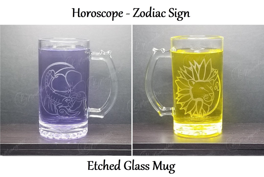 Horoscope Zodiac Sign Glass Mugs - Your Choice From Any of My Zodiac ...