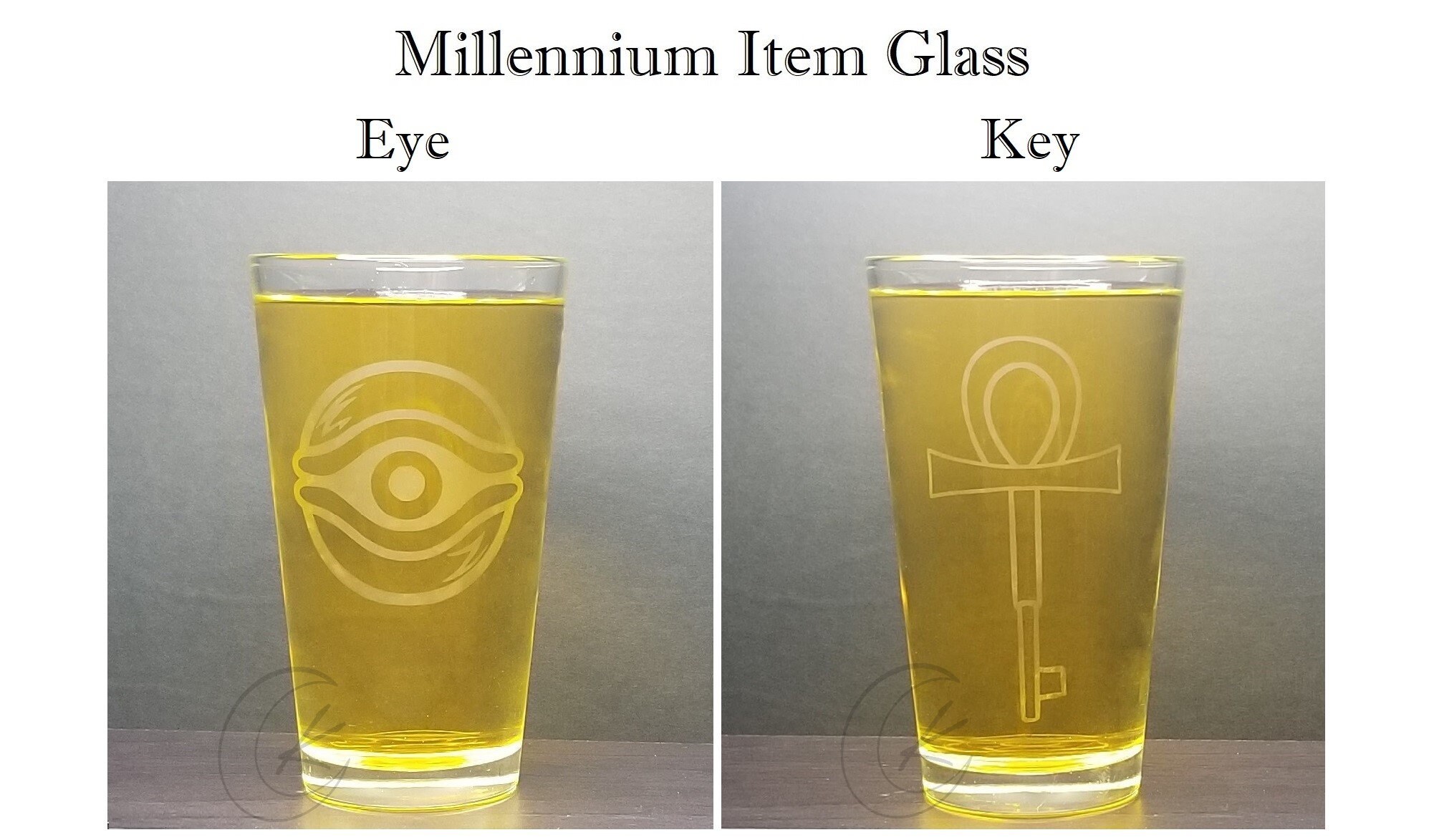 Millennium Object Etched Pint Glass Single Clear Glass Listing anime ...